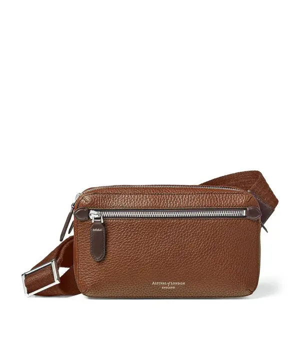 ASPINAL OF LONDON Leather Reporter Compact Belt Bag - Brown