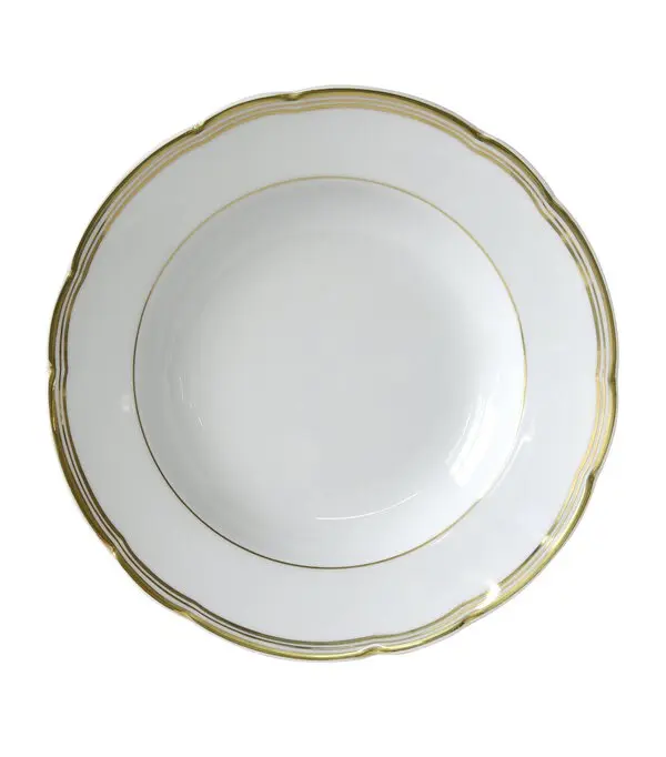Bernardaud Porcelain Pompadour Soup Bowl - Gold