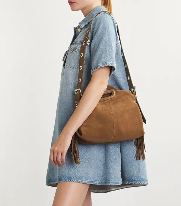 Maje Miss M Suede Shoulder Bag