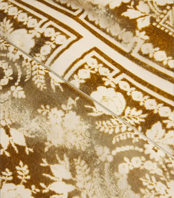 DANIEL HANSON Jacquard Liquid Velvet Robe - Gold