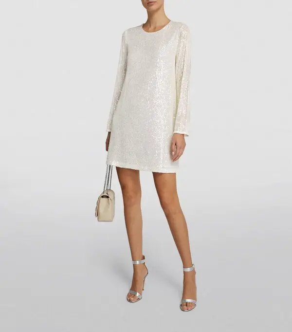 claudie pierlot sequin dress Claudie Pierlot Sequin-Embroidered Mini Dress In Black - 50% Off