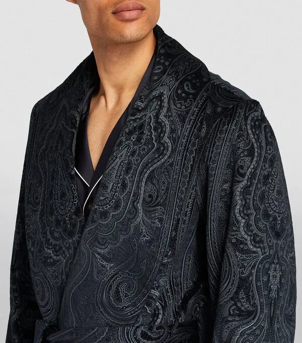 DANIEL HANSON Paisley Silk-lined Smoking Jacket