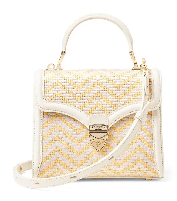 ASPINAL OF LONDON Raffia Mayfair Midi Bag