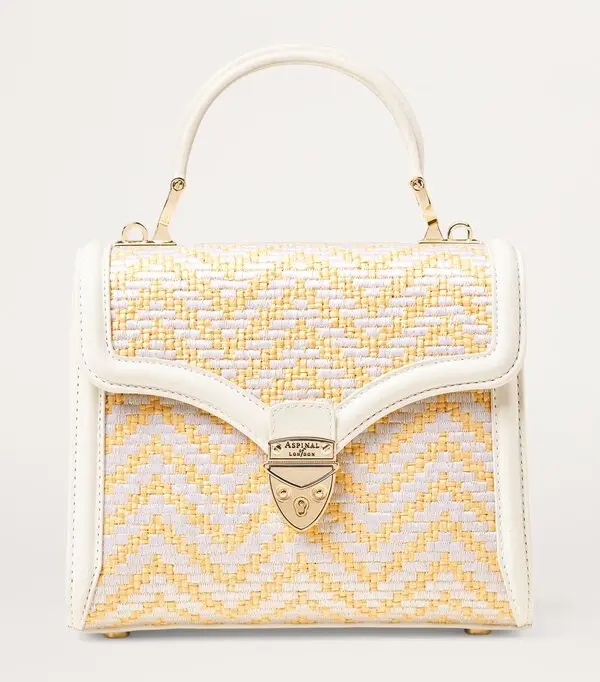ASPINAL OF LONDON Raffia Mayfair Midi Bag