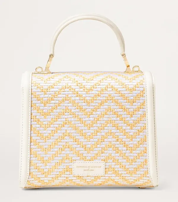 ASPINAL OF LONDON Raffia Mayfair Midi Bag