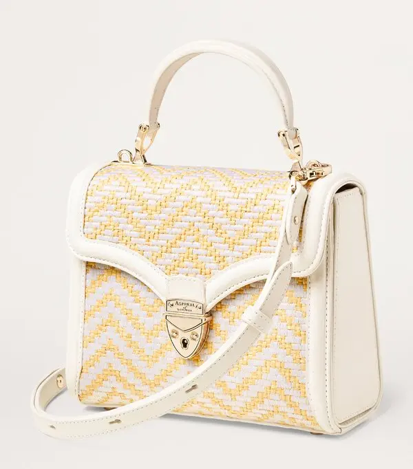 ASPINAL OF LONDON Raffia Mayfair Midi Bag