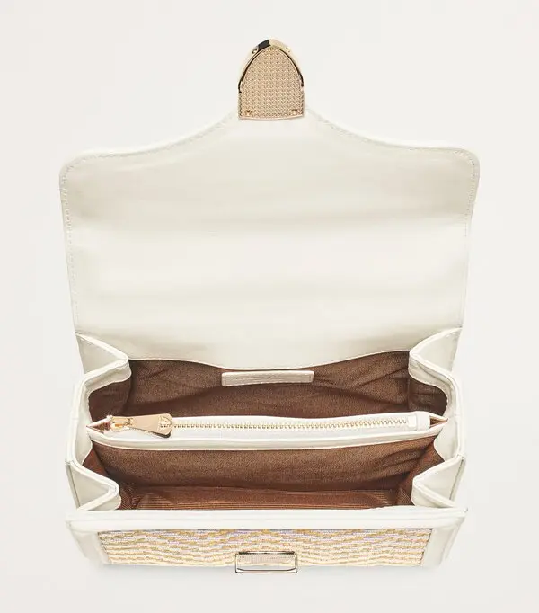 ASPINAL OF LONDON Raffia Mayfair Midi Bag