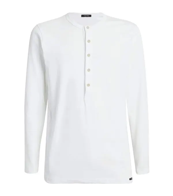 TOM FORD Henley Lounge Shirt - White