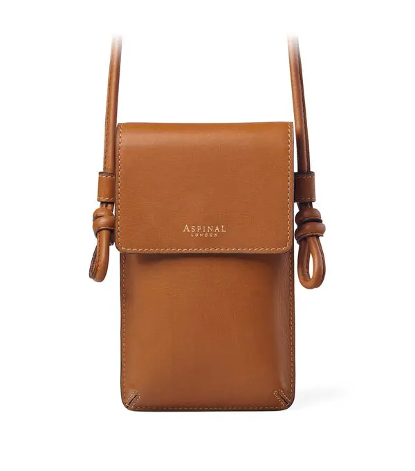 ASPINAL OF LONDON Leather Ella Phone Pouch - Brown