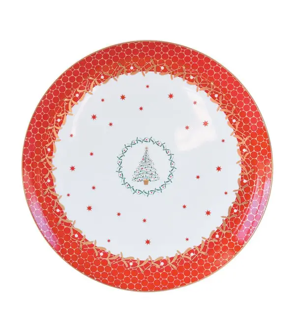 Bernardaud Noël Round Tart Platter - Red