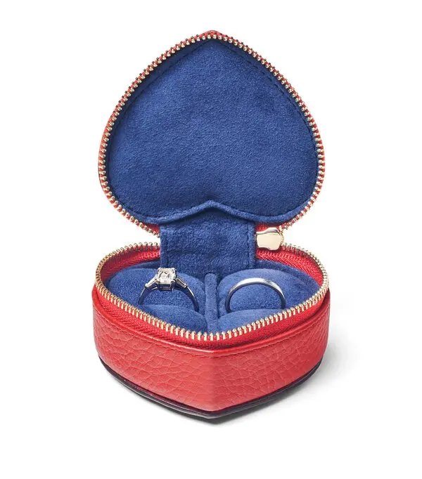 ASPINAL OF LONDON Leather Heart Watch And Ring Box