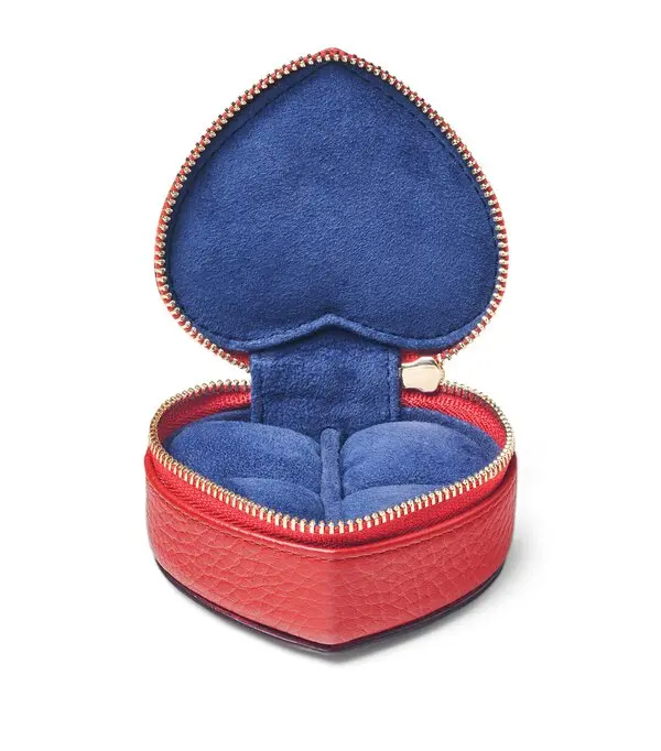 ASPINAL OF LONDON Leather Heart Watch And Ring Box