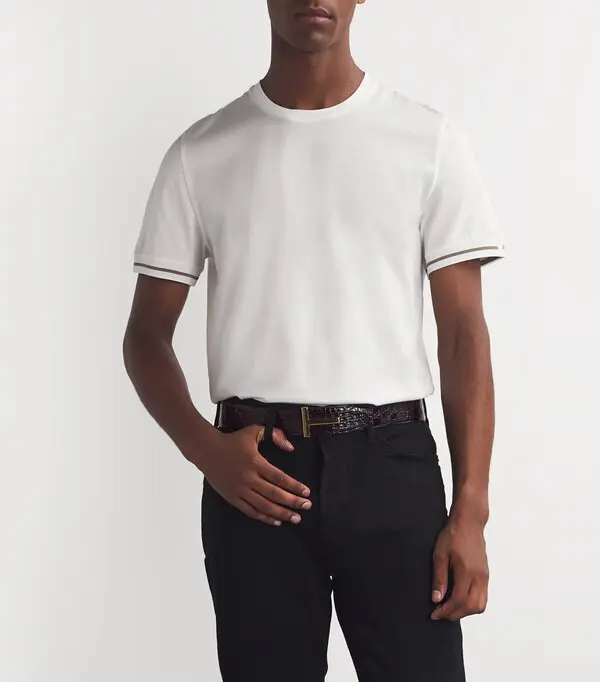 TOM FORD Leather T Icon Reversible Belt - Brown