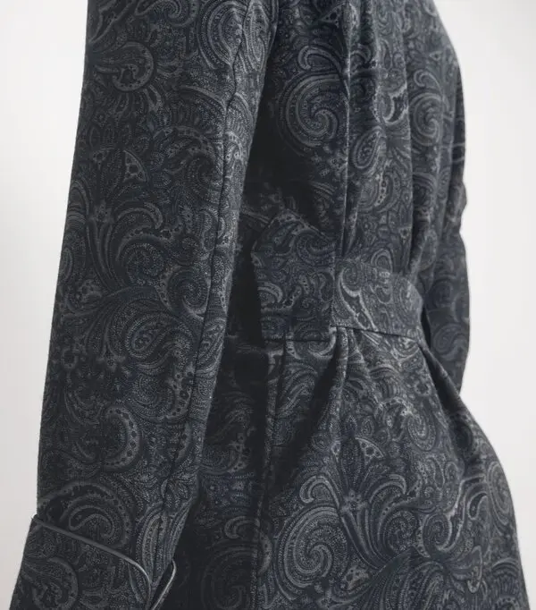 DANIEL HANSON Wool Paisley Print Dressing Gown
