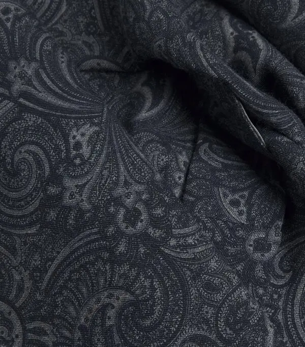 DANIEL HANSON Wool Paisley Print Dressing Gown