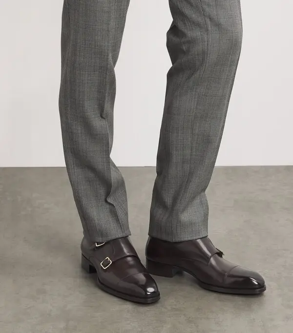 Tom Ford Elkan Suede Monk-Strap Shoes TOM FORD - Elkan Suede Monk-Strap Shoes - Brown TOM FORD main image 3