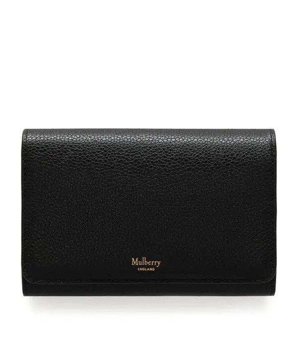 Mulberry Leather Medium Continental Wallet - Black