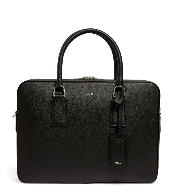 Sandro Leather Slim Briefcase - Black