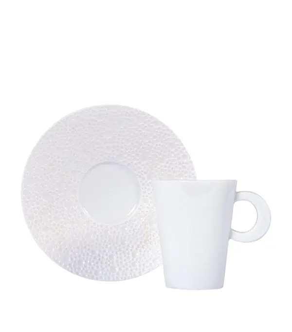 Bernardaud Ecume Coffee Cup And Saucer - White