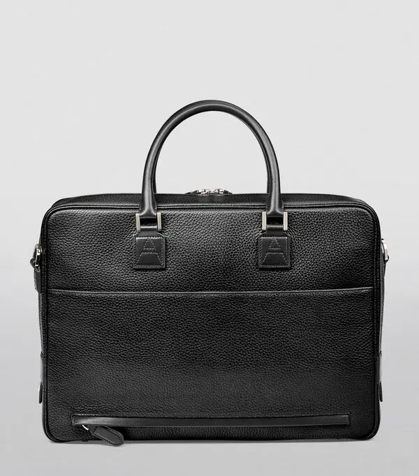 ASPINAL OF LONDON Leather Mount Street Briefcase - Black