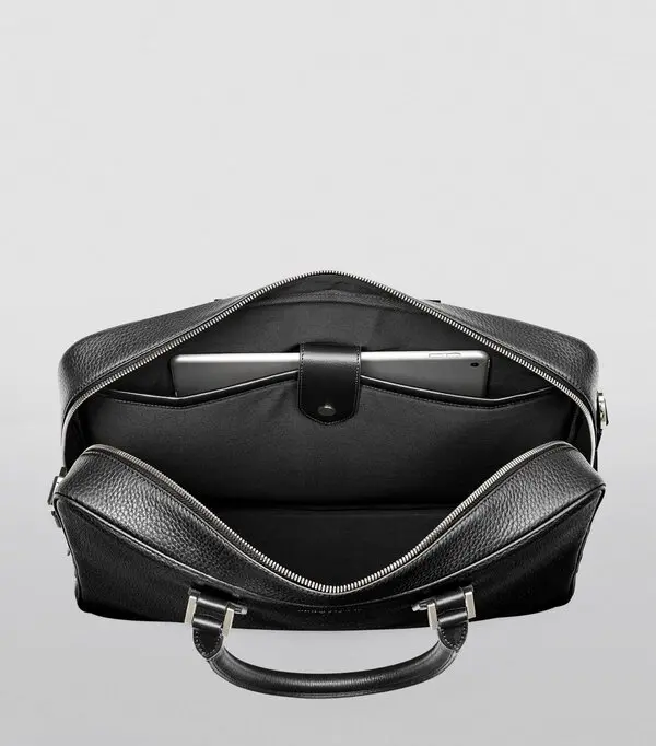 ASPINAL OF LONDON Leather Mount Street Briefcase - Black