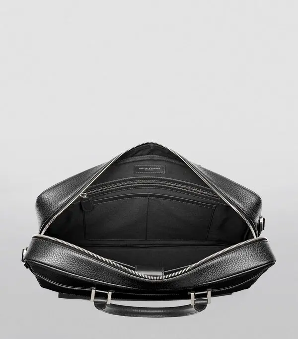 ASPINAL OF LONDON Leather Mount Street Briefcase - Black