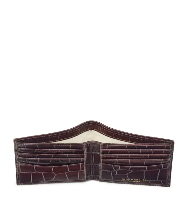 ASPINAL OF LONDON Croc-embossed Leather Bifold Wallet