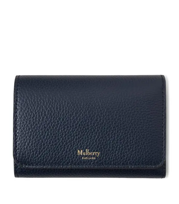 Mulberry Small Leather Continental Trifold Wallet - Blue