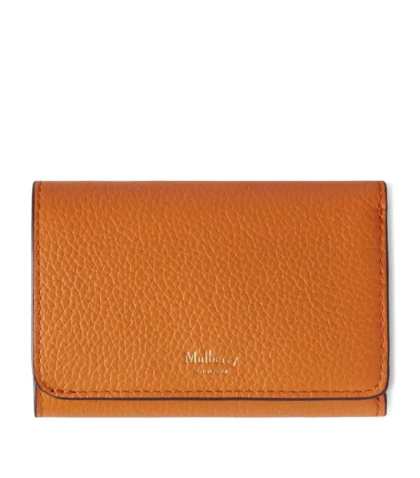 Mulberry Small Leather Continental Trifold Wallet - Orange