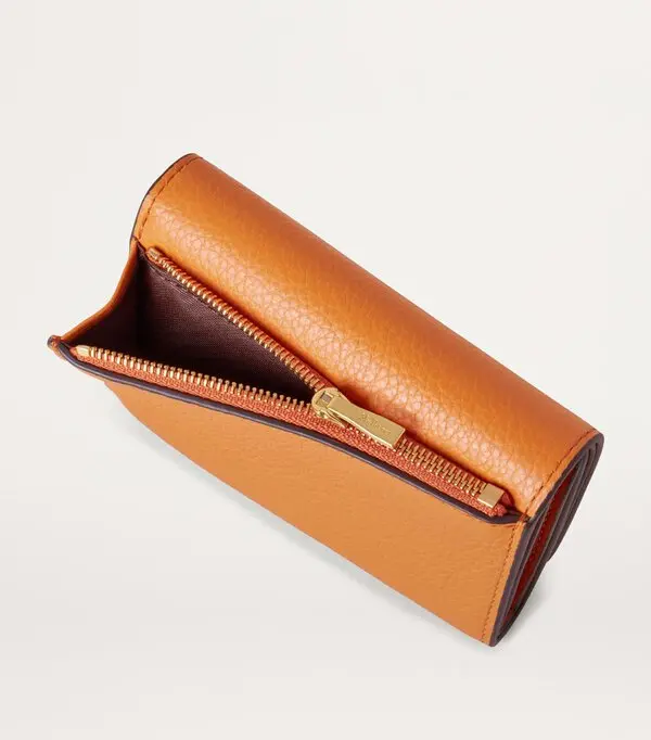 Mulberry Small Leather Continental Trifold Wallet - Orange