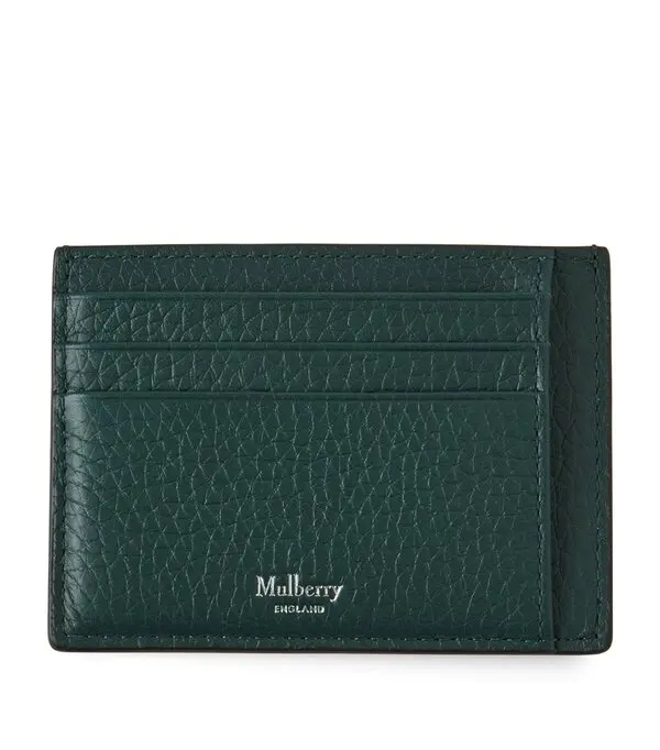 Mulberry Grained Leather Card Holder - Green