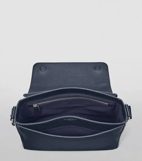 ASPINAL OF LONDON Leather Reporter Messenger Bag