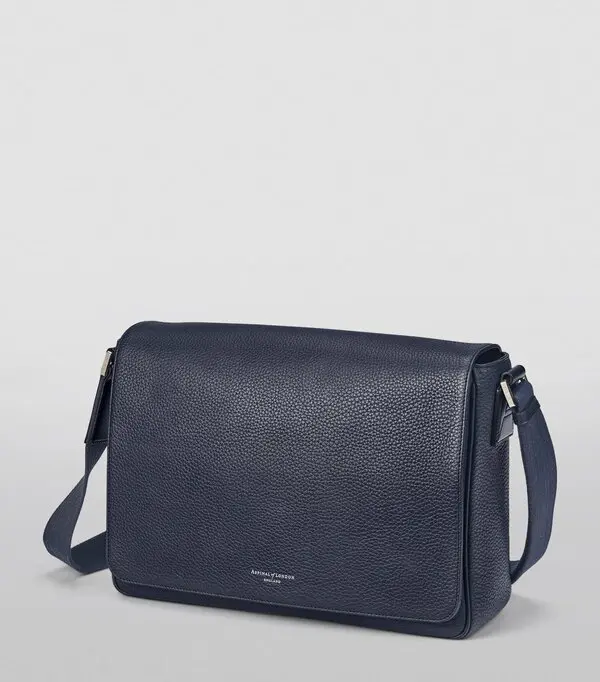 ASPINAL OF LONDON Leather Reporter Messenger Bag