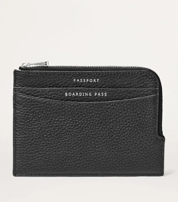 ASPINAL OF LONDON Leather Zipped Travel Wallet - Brown