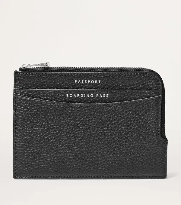 ASPINAL OF LONDON Leather Zipped Travel Wallet - Brown