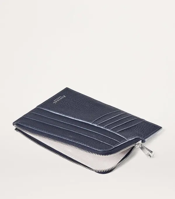 ASPINAL OF LONDON Leather Zipped Travel Wallet - Navy