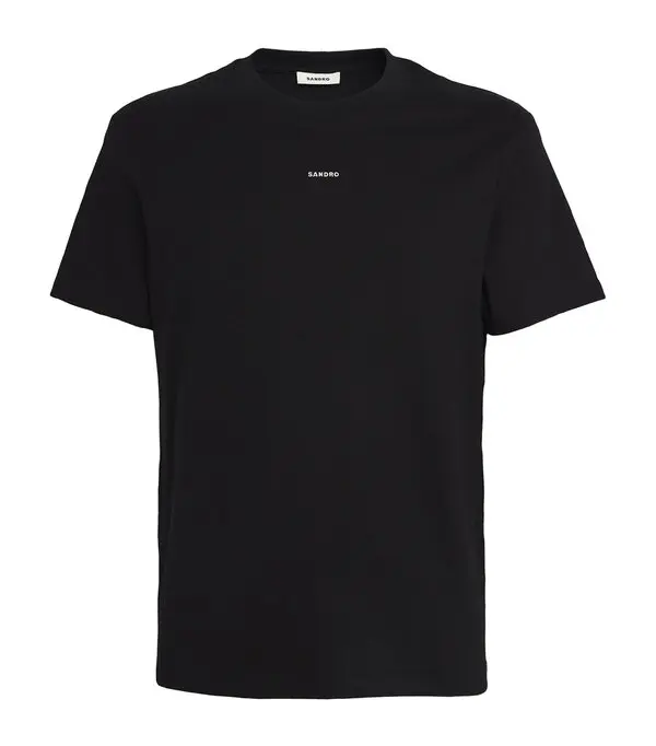 Sandro Cotton Logo T-shirt - Black