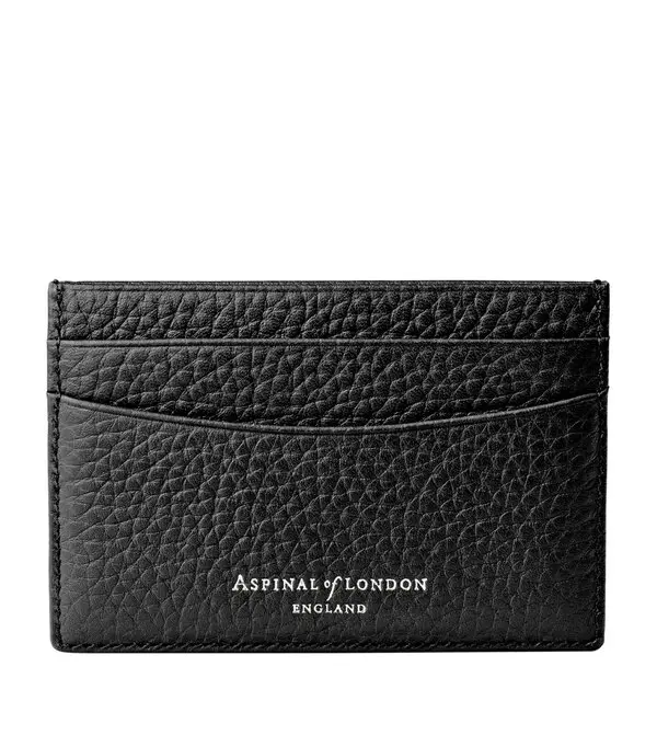ASPINAL OF LONDON Leather Logo Card Holder - Black