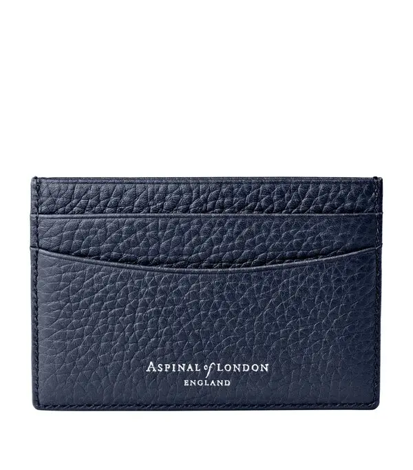 ASPINAL OF LONDON Leather Logo Card Holder - Navy