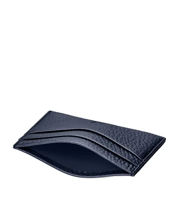 ASPINAL OF LONDON Leather Logo Card Holder - Navy