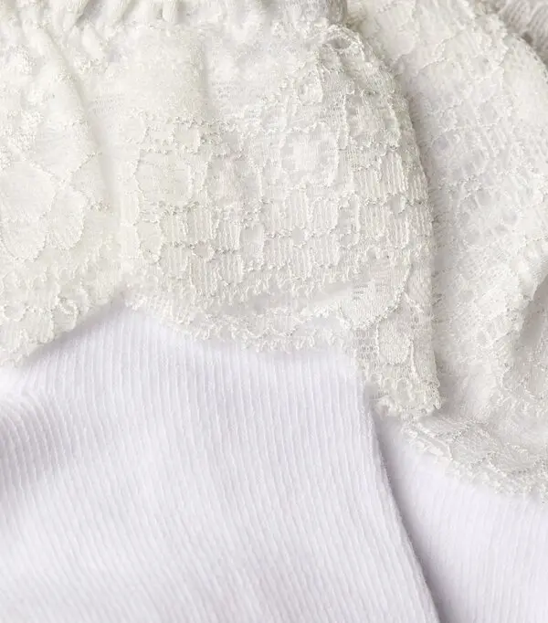 Maje Lace-trimmed Ankle Socks - White