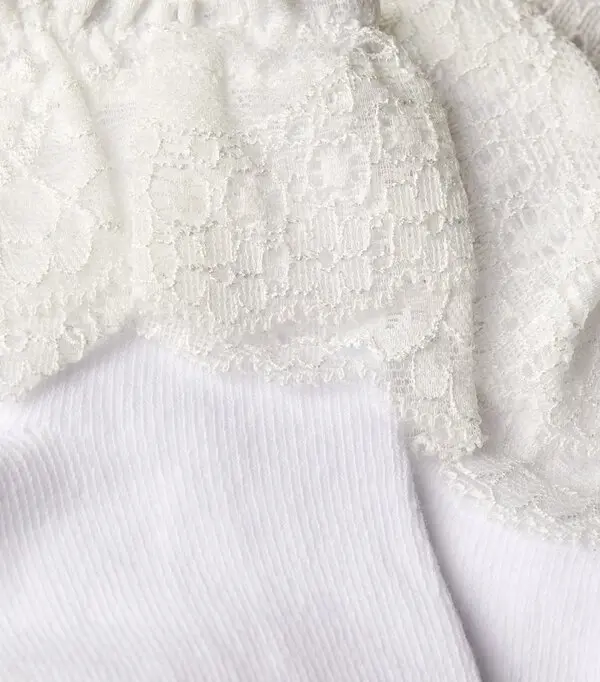 Maje Lace-trimmed Ankle Socks - White