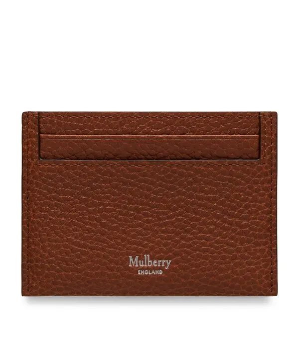 Mulberry Grained Leather Card Holder - Brown