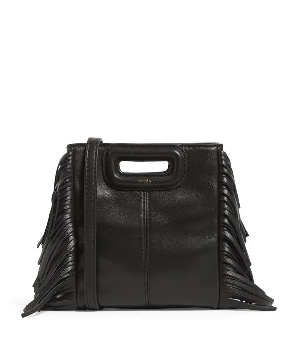Maje Mini Leather 'm' Top-handle Bag - Black