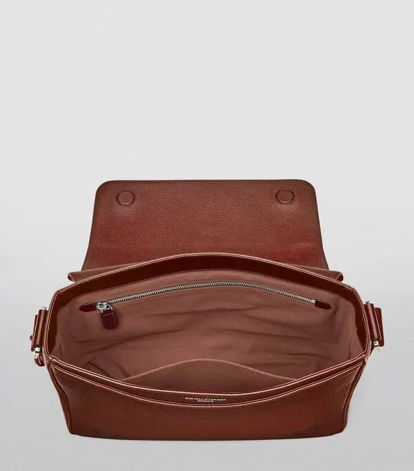 ASPINAL OF LONDON Leather Reporter Messenger Bag - Brown