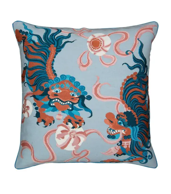 THE RUG COMPANY X Guo Pei Lion Dance Cushion - Blue