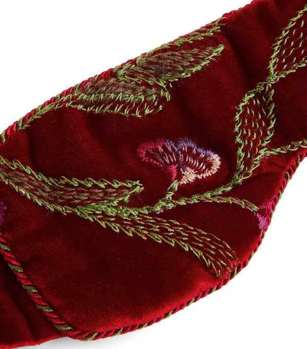 DANIEL HANSON Silk Embroidered Sleep Mask - Red