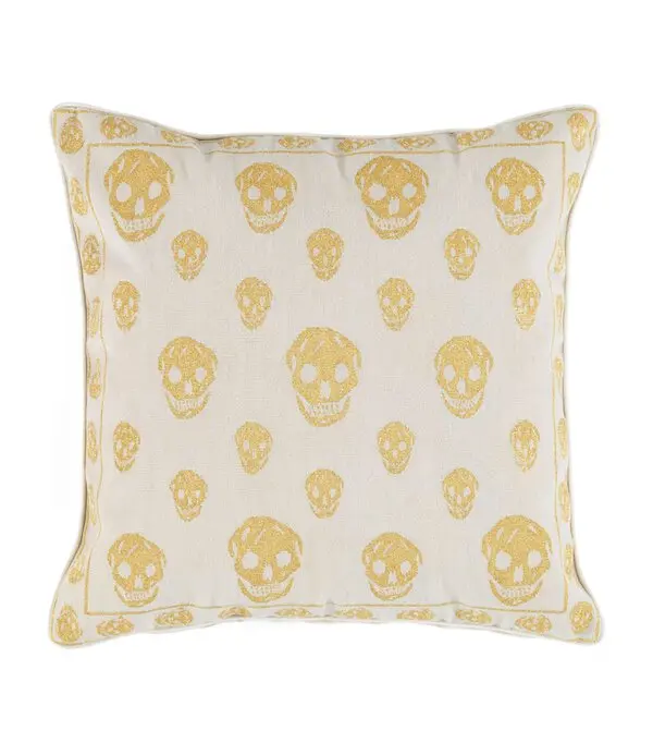 THE RUG COMPANY X Alexander Mcqueen Skull Cushion - Gold