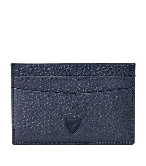ASPINAL OF LONDON Leather Logo Card Holder - Navy
