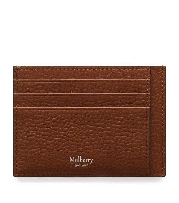 Mulberry Grained Leather Card Holder - Brown